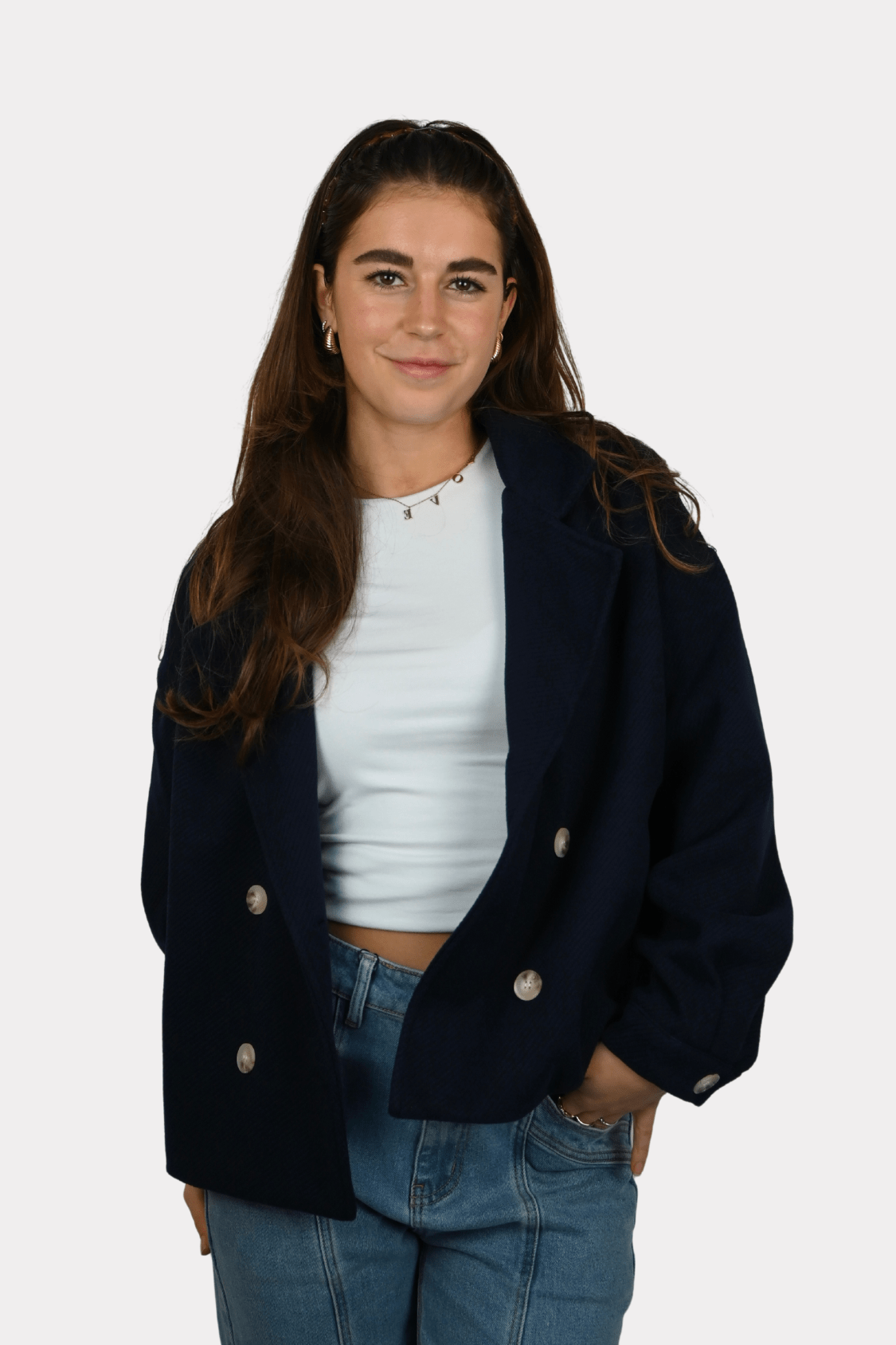 Scandi jacket - navy - Fashiontiger.nl